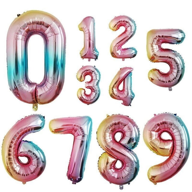 40" JUMBO LARGE FOIL NUMBER BALLOON FLOATING SILVER GOLD BLACK RED ...