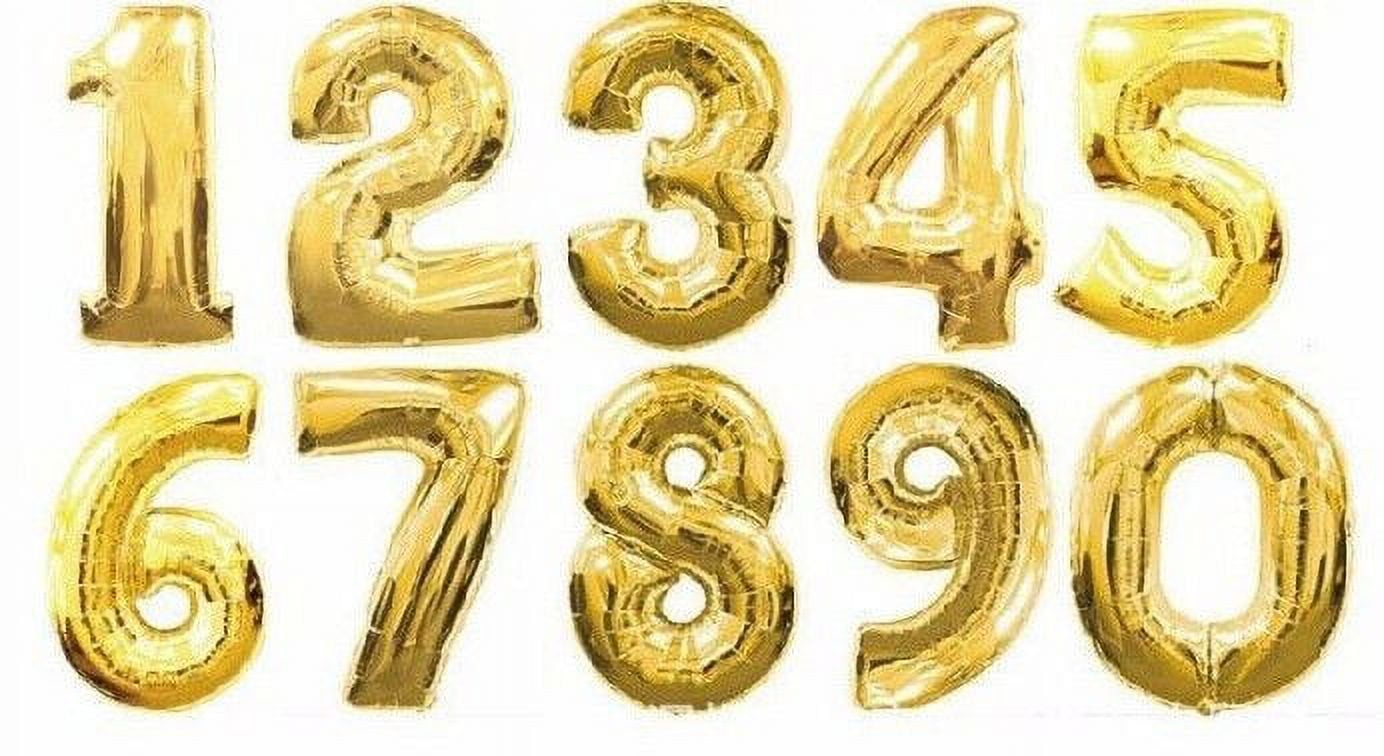 40" JUMBO LARGE FOIL NUMBER BALLOON FLOATING SILVER GOLD BLACK RED ...