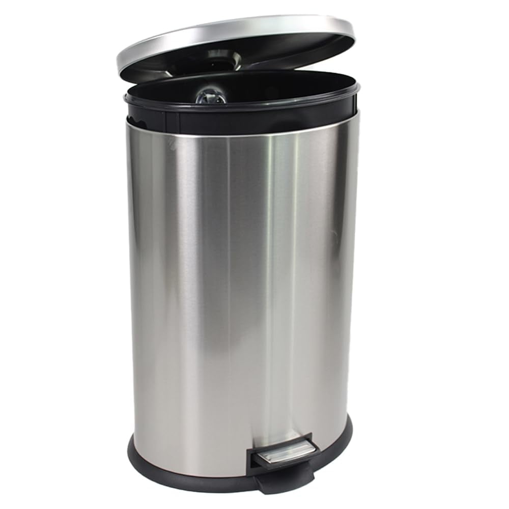 40 L / 10.5 gal Stainless Steel Dustbin with Lid, Kitchen ...