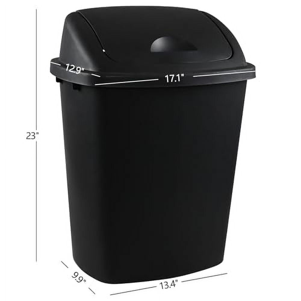 40 L Swing Top Waste Can, 4 Pack Black Trash Can with Lid - Walmart.com