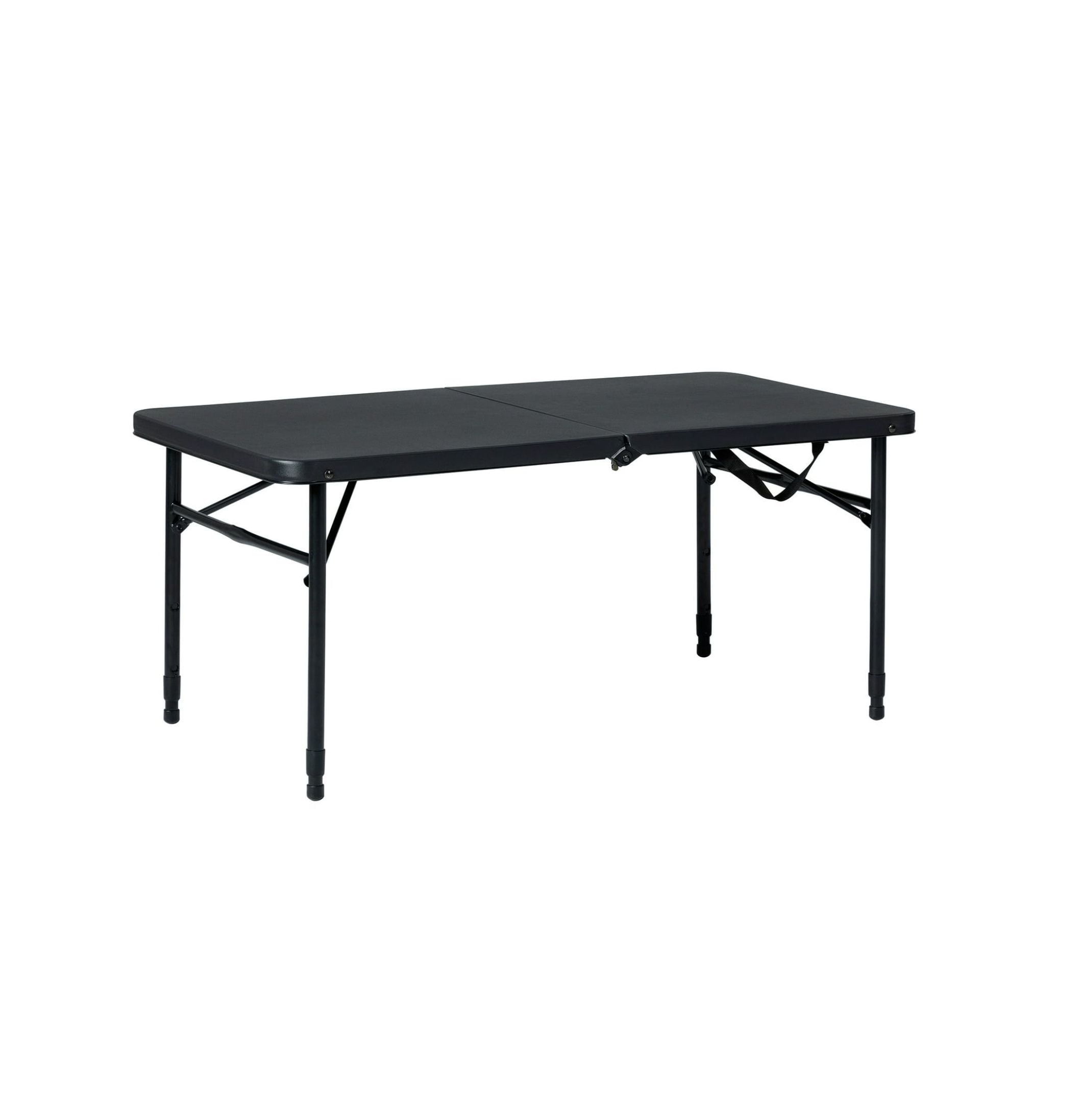 40"L x 20"W Plastic Adjustable Height Fold-in-Half Folding Table,Black ...