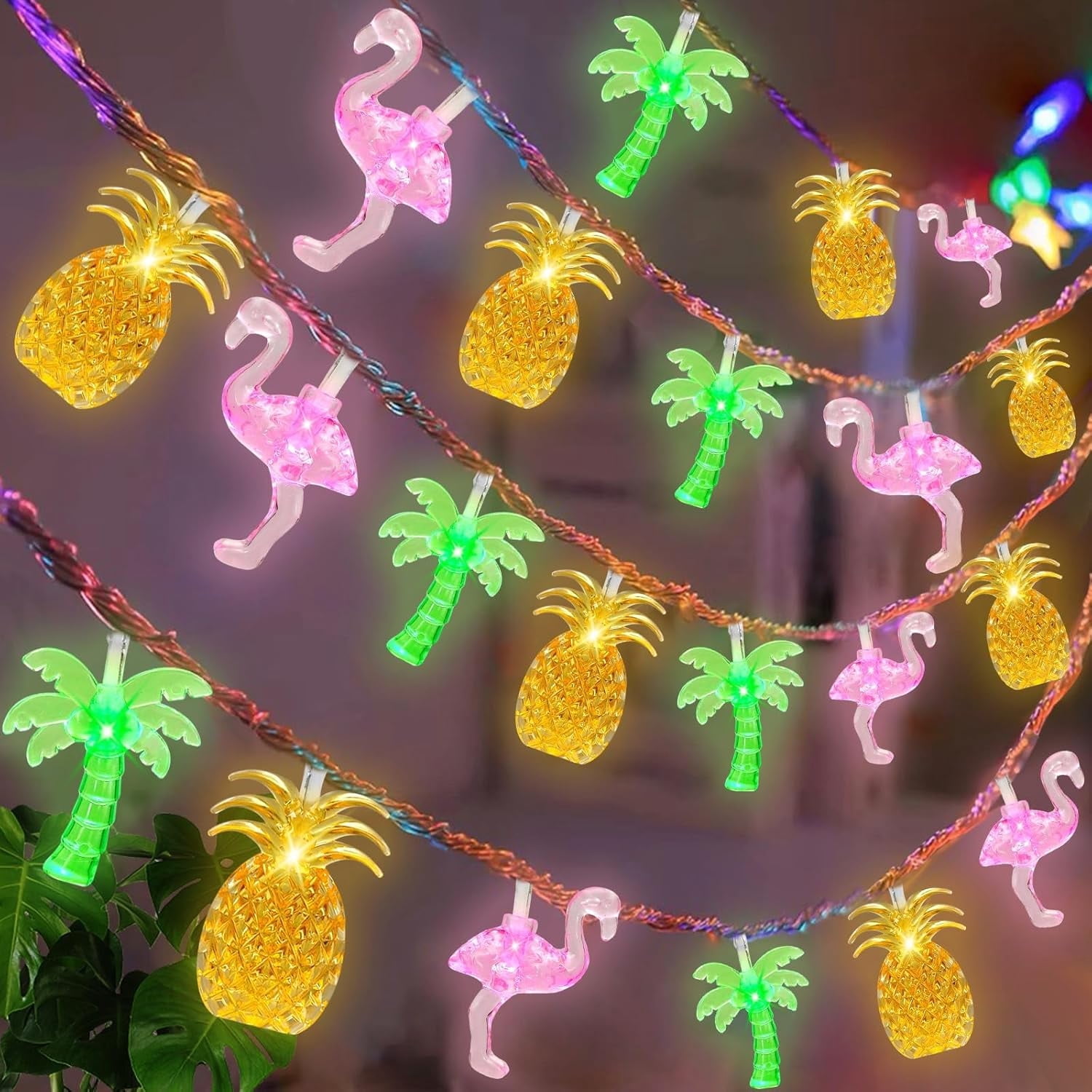 40 LED 19Ft Summer Tropical Beach Hawaiian String Lights Tropical ...