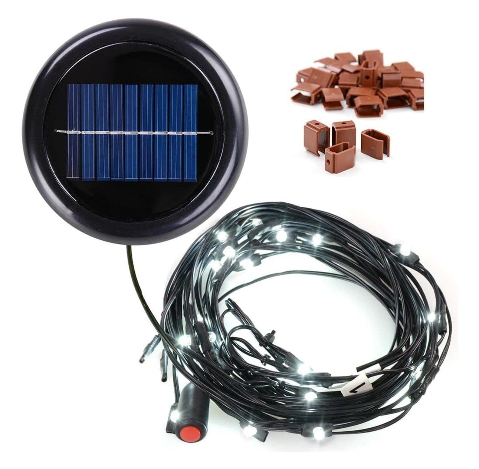 40 LED Solar String Light Cool White for 8-Rib 8 ft 9 ft Wooden Outdoor ...