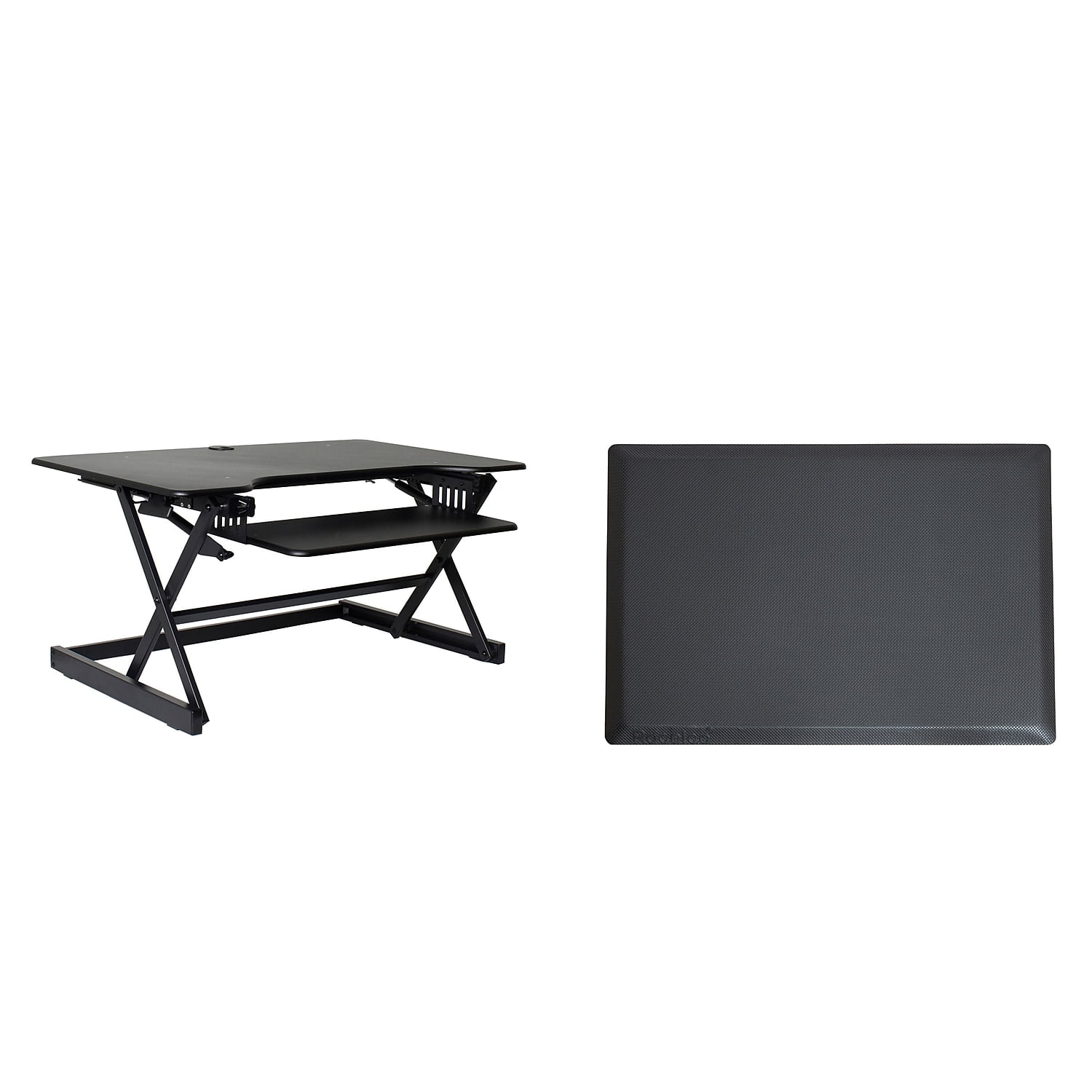 40" Large Adjustable Standing Desk Converter/Anti Fatigue Mat Bundle ...