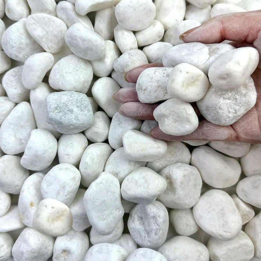 40 Lbs White Rocks For Landscaping 12 Inch White Gravel. Decorative ...