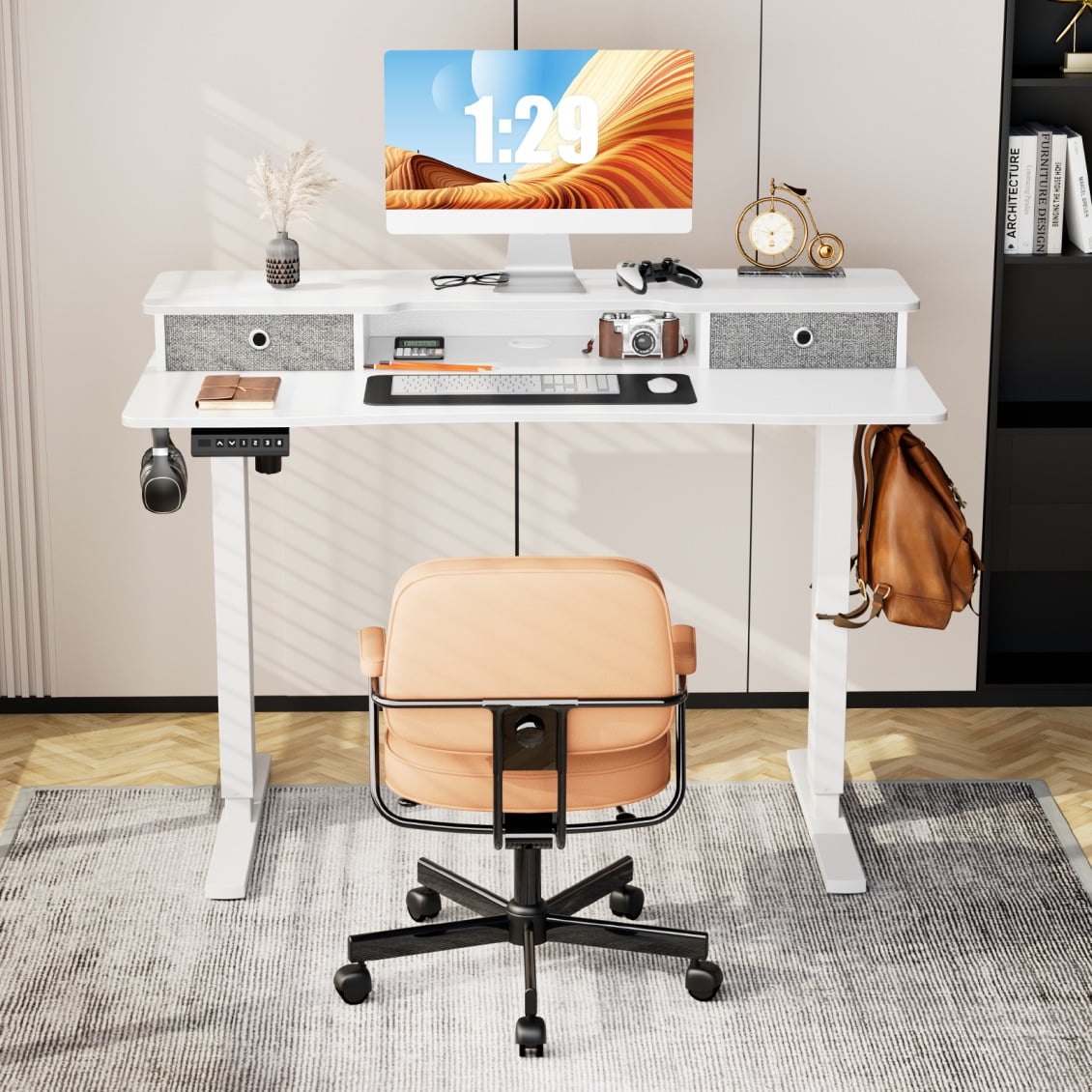 40" Lifting Computer Desk, Electric Ergonomic Height Adjustable Rising ...