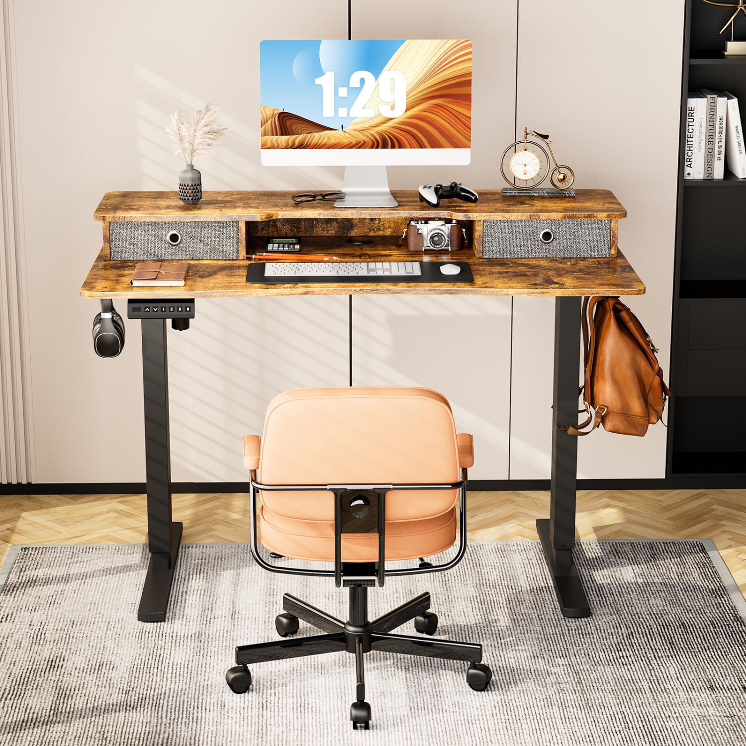 40" Lifting Computer Desk, Electric Ergonomic Height Adjustable Rising ...