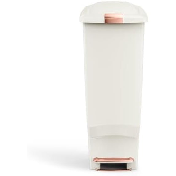 40 Liter / 10.6 Gallon Hybrid Slim Kitchen Step Trash Can with Secure ...