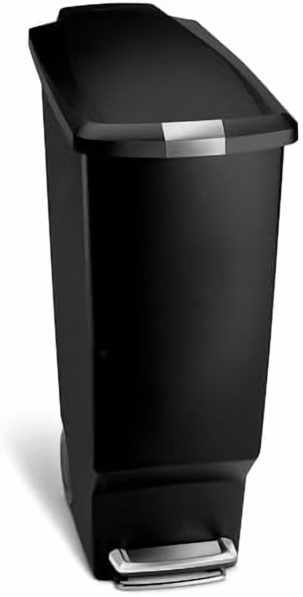 40 Liter / 10.6 Gallon Slim Kitchen Step Trash Can With Secure Slide ...