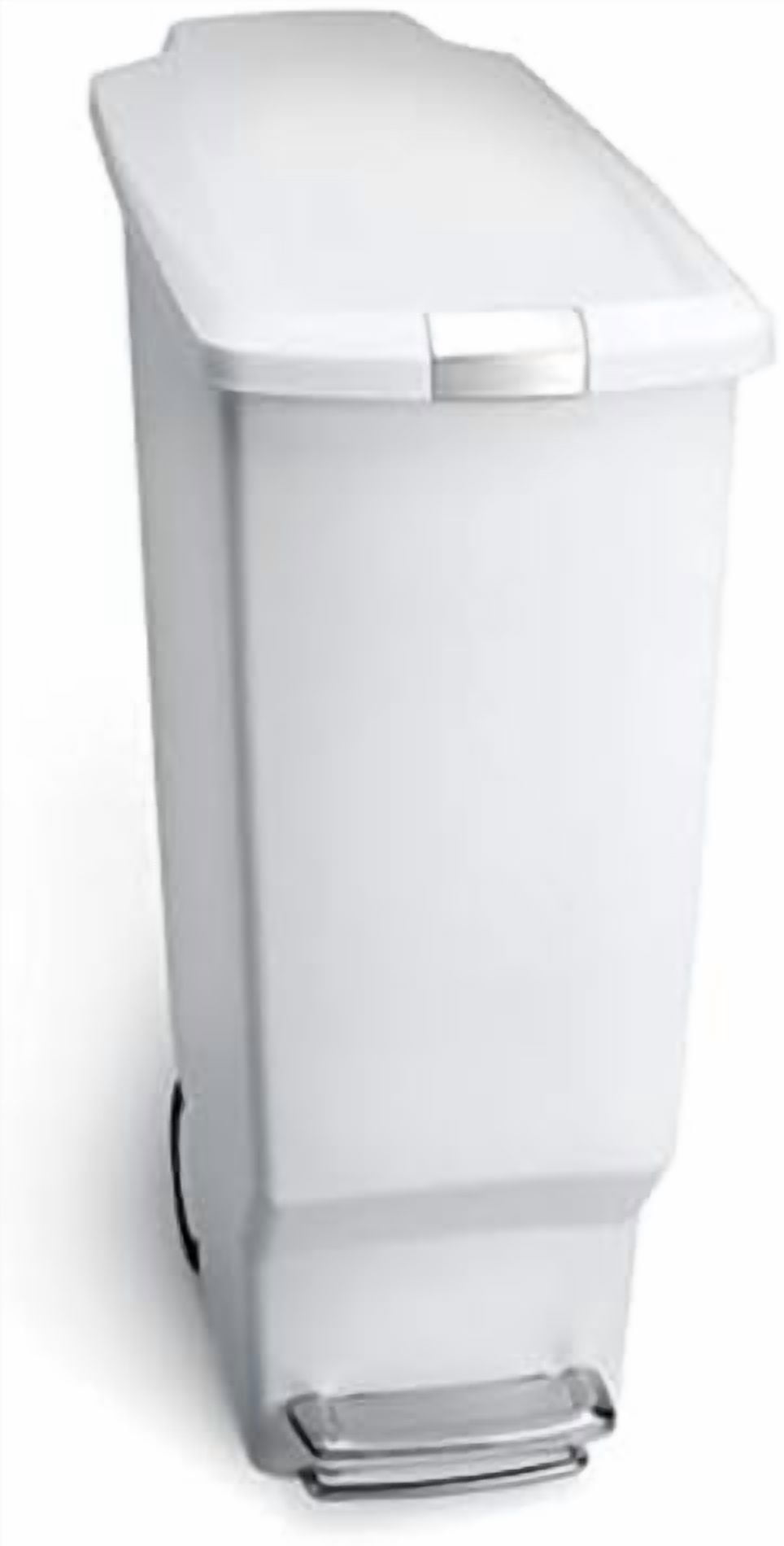 40 Liter / 10.6 Gallon Slim Kitchen Step Trash Can With Secure Slide ...
