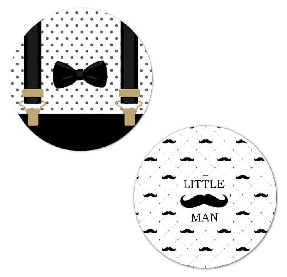 40 Little Man Blue Round Stickers, 2 Inch Big Round Glossy Labels ...
