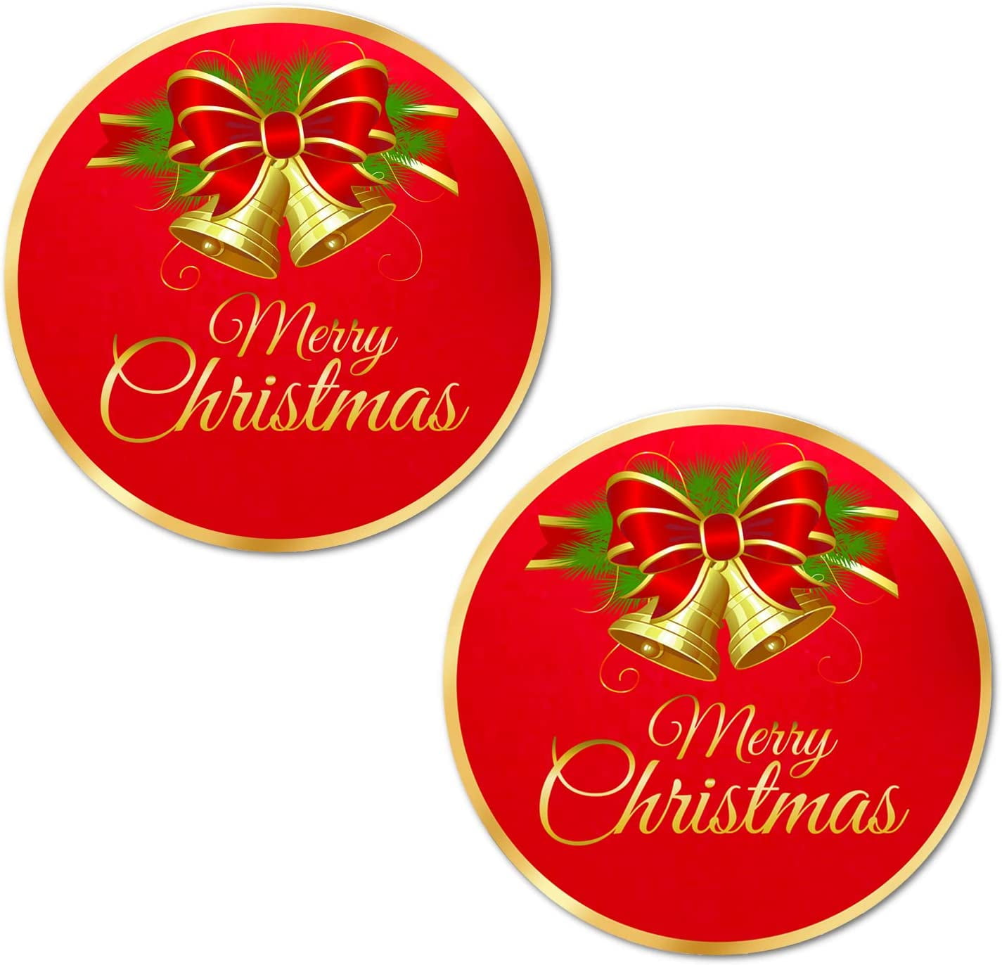 40 Merry Christmas Stickers, 2 Inch Big Round Glossy Labels, Great for ...