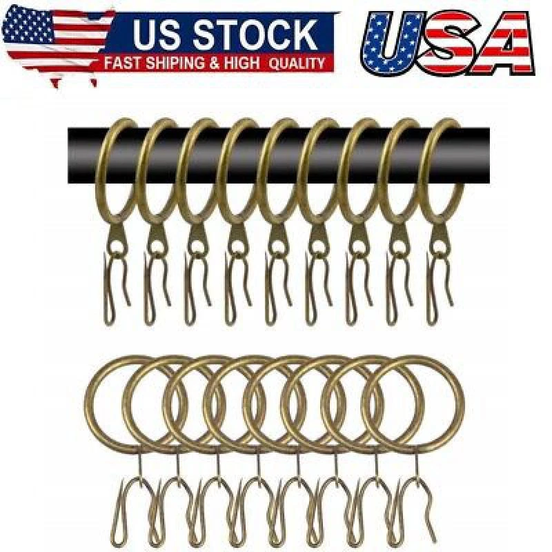 40 Metal Curtain Drapery Rings Curtain Rod Rings And Pins,30Mm Internal ...
