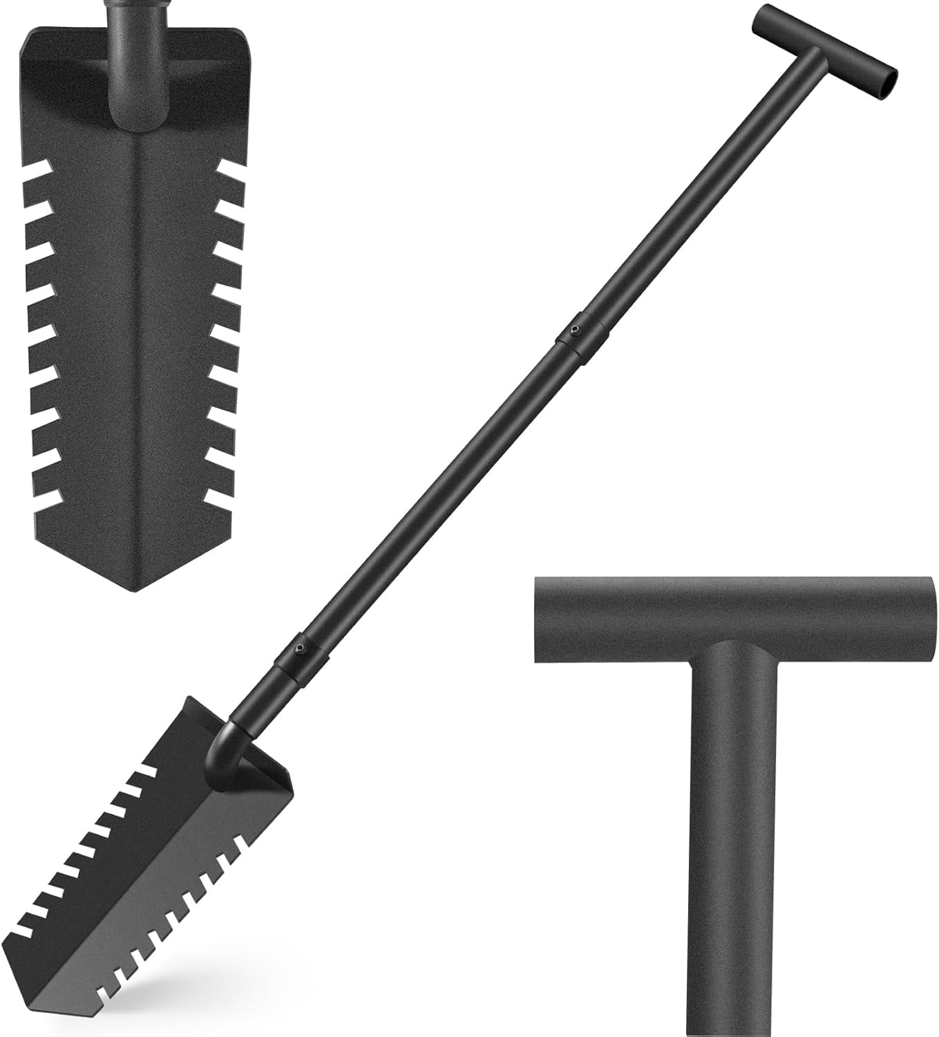 40" Metal Detecting Shovel - T-Handle Digging Tool, Root Slayer for ...
