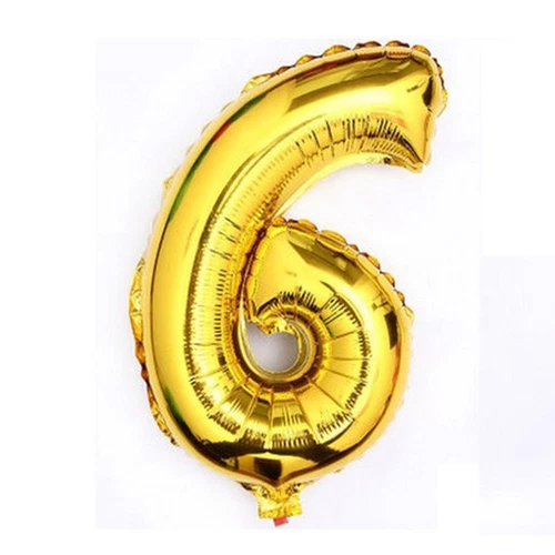 40" Metallic Gold Glossy Six Year Old Birthday Party Number 6 Float ...