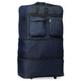 40" Navy Blue Large Expandable Rolling 6 Wheeled Duffel Bag Spinner ...
