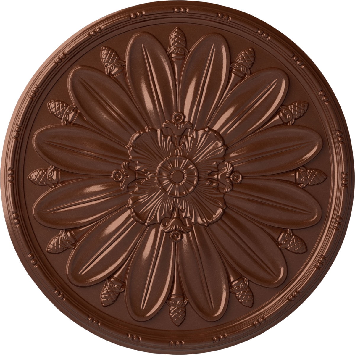 40"OD x 1 7/8"P Delfina Ceiling Medallion, Hand-Painted Copper Penny ...