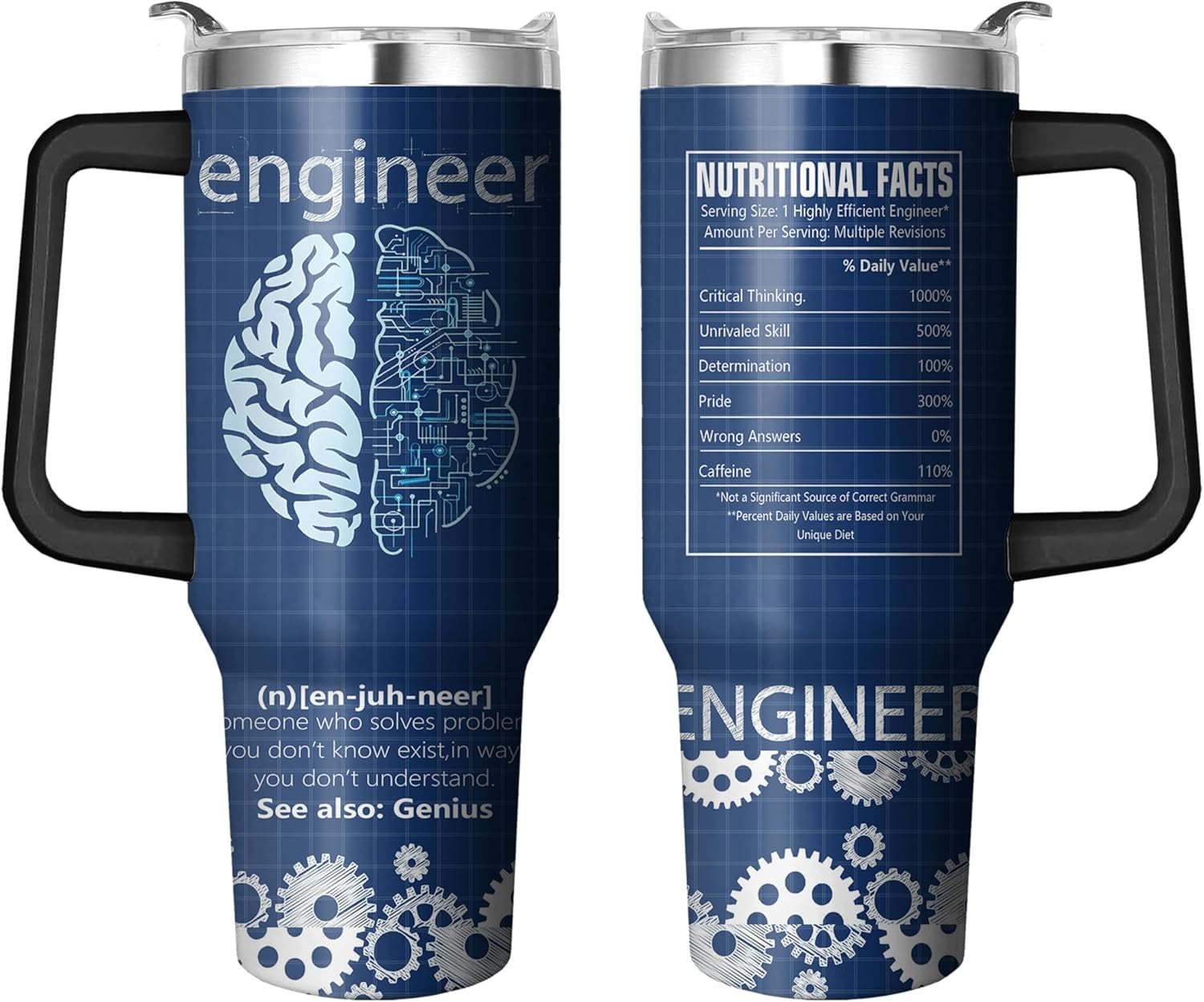 40 OZ Engineer Tumbler with Handle and Straw, Gifts for Engineers ...