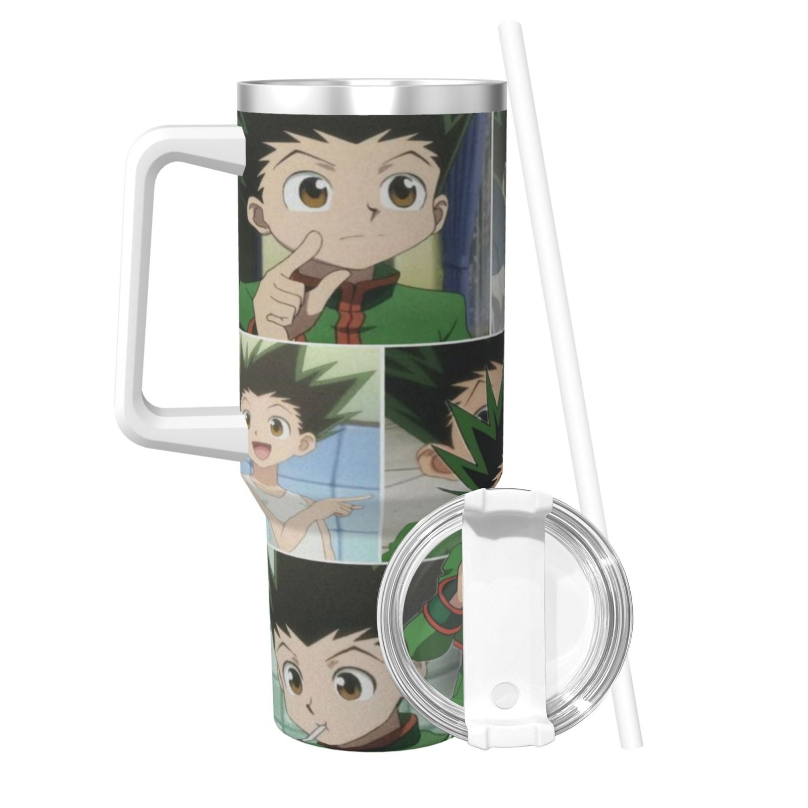 40 OZ Gon Freecss Ice Bully Cup with Handle Straw Lid, Double Wall ...