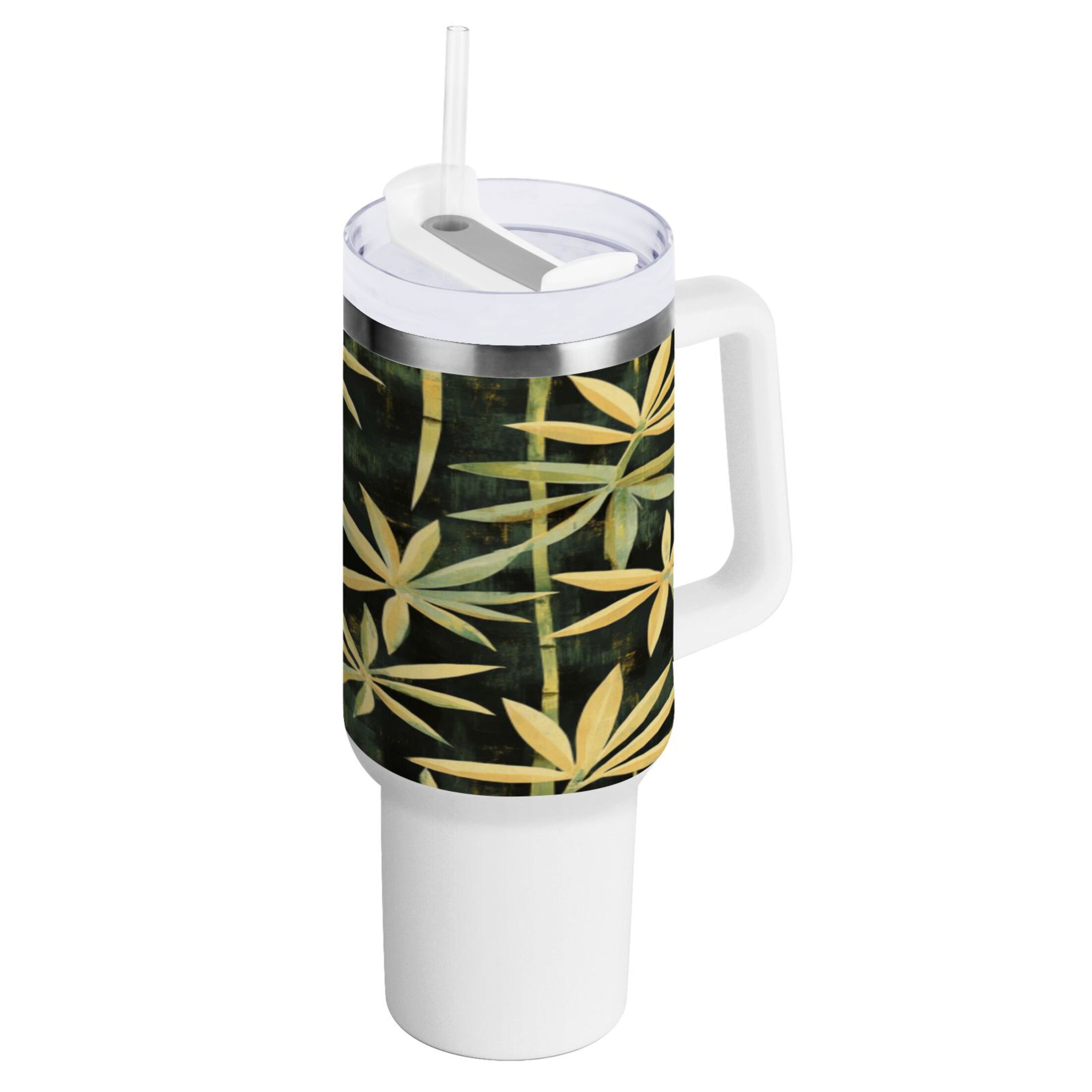 40 Oz Car Handle Water Bottle 10.8x3.85 Inch Handle And Straw Travel ...