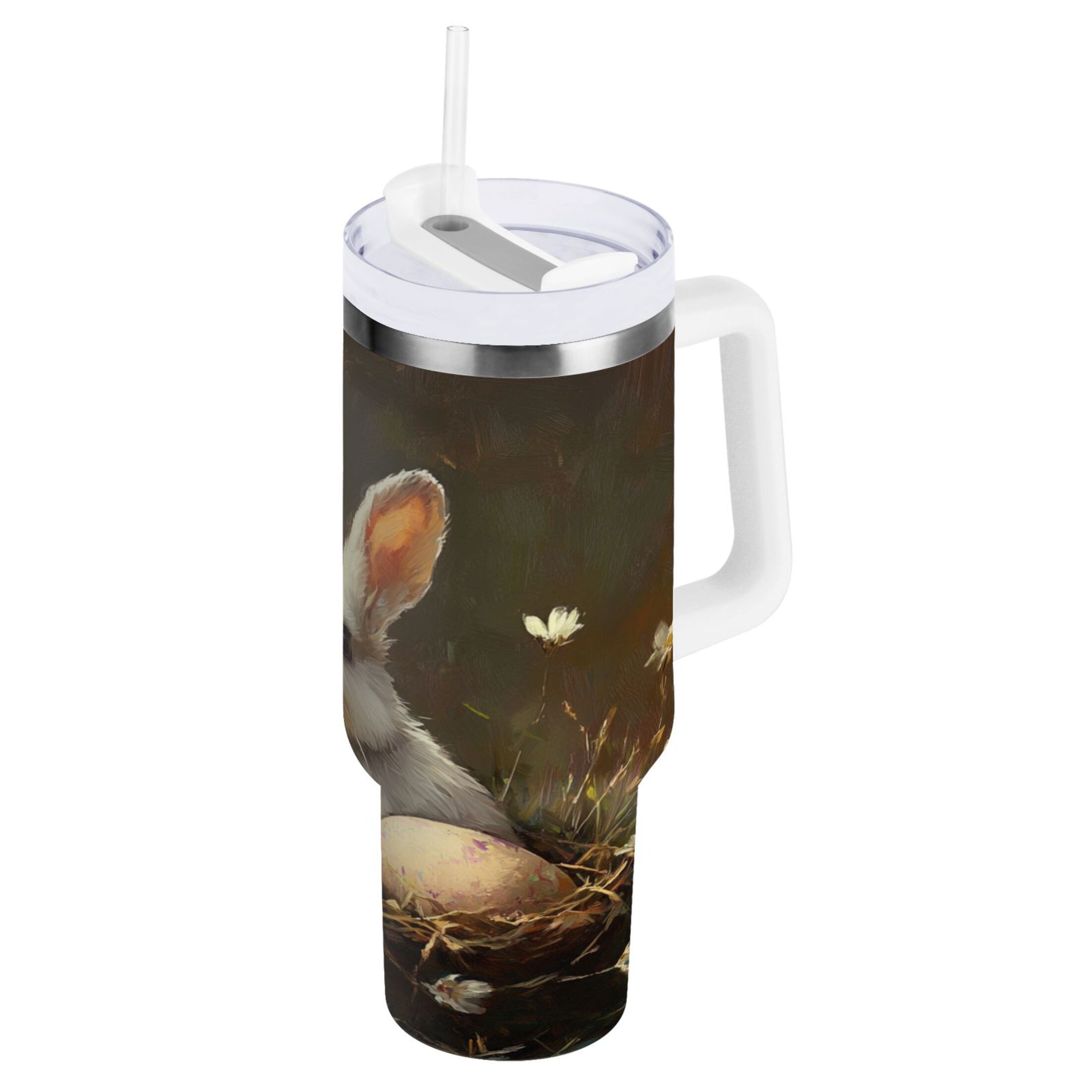 40 Oz Car Handle Water Cup 10.8x3.85 Inch Stainless Steel Water Cup ...