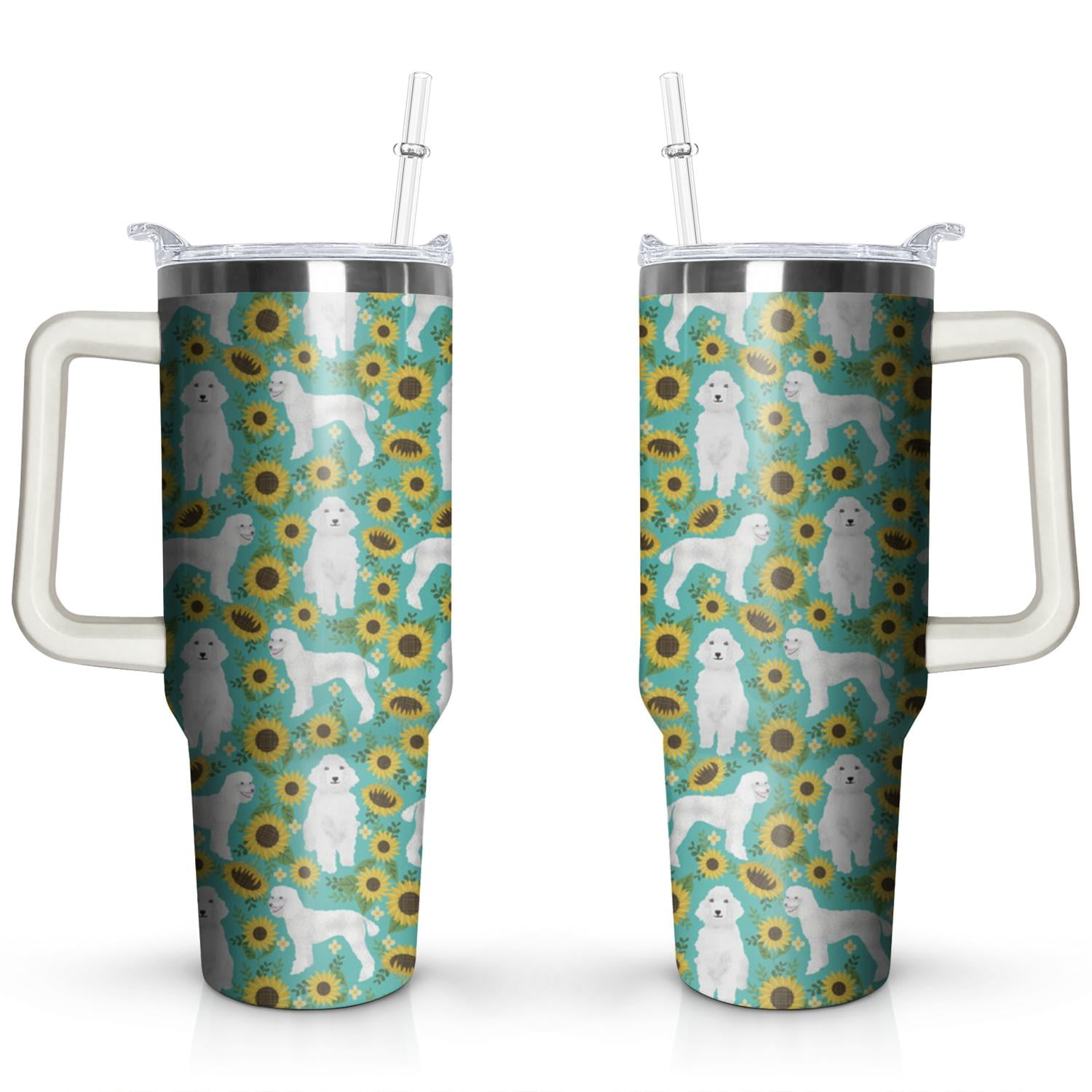 40 Oz Dachshund Tumbler with Handle and Straw, Dog Travel Mug Water ...