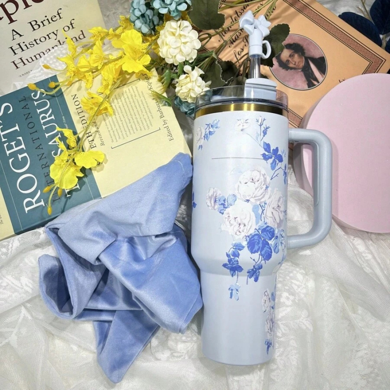 40 Oz H2.0 Tumbler With Handle, Double Walled Vacuum Insulated ...