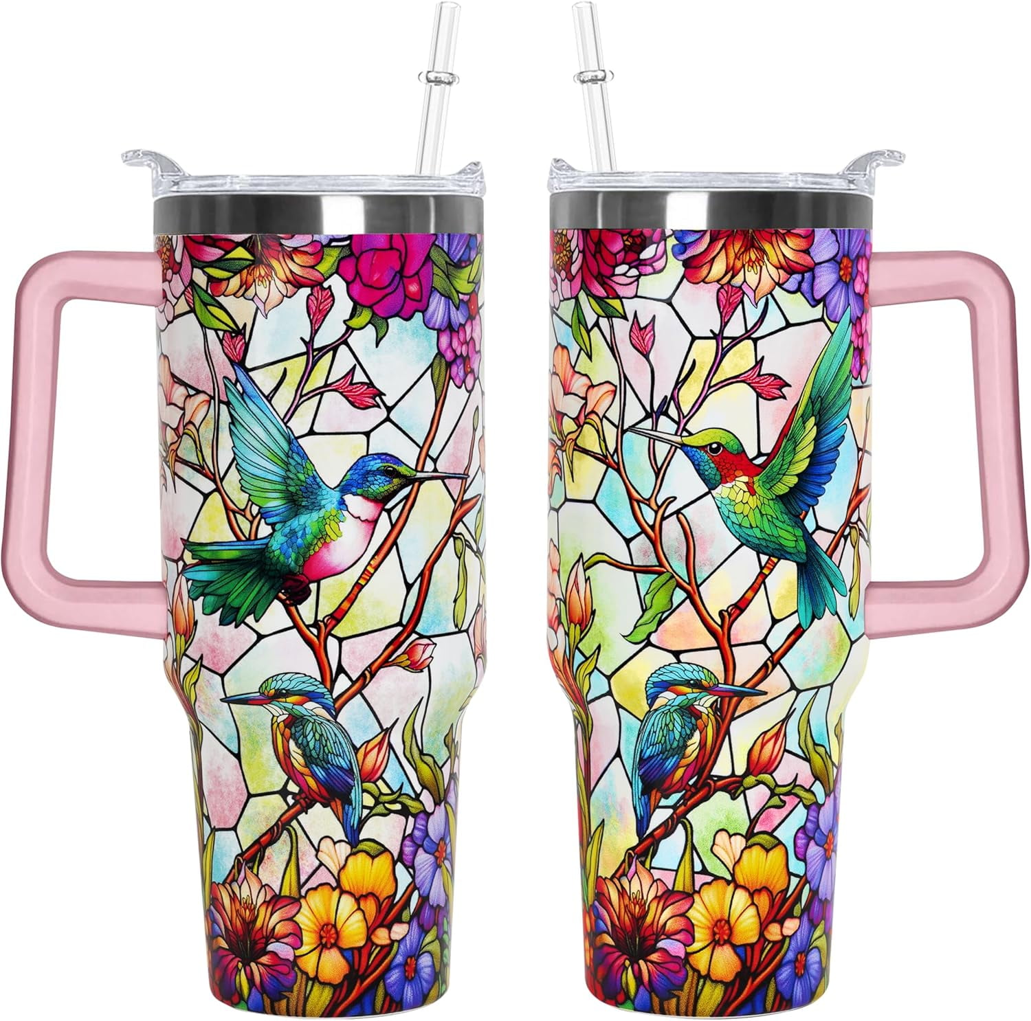 40 Oz Hummingbird Tumbler With Handle 40oz Hummingbird Theme Tumbler ...