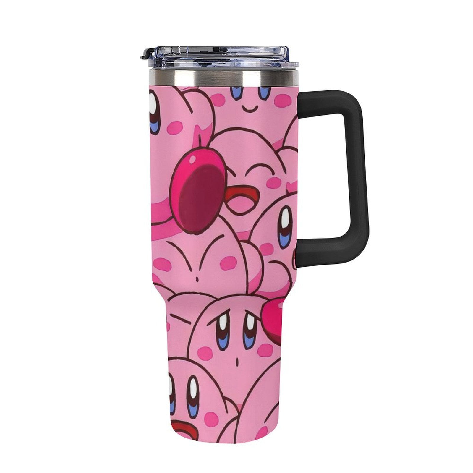 40 Oz Kirby Coffee Mug Tumbler Insulated with Straw/Lid Cartoon ...
