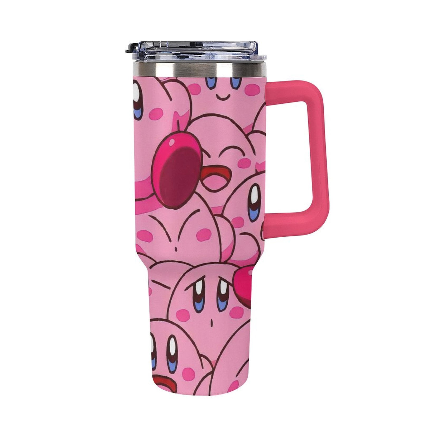 40 Oz Kirby Coffee Mug Tumbler Insulated with Straw/Lid Cartoon ...