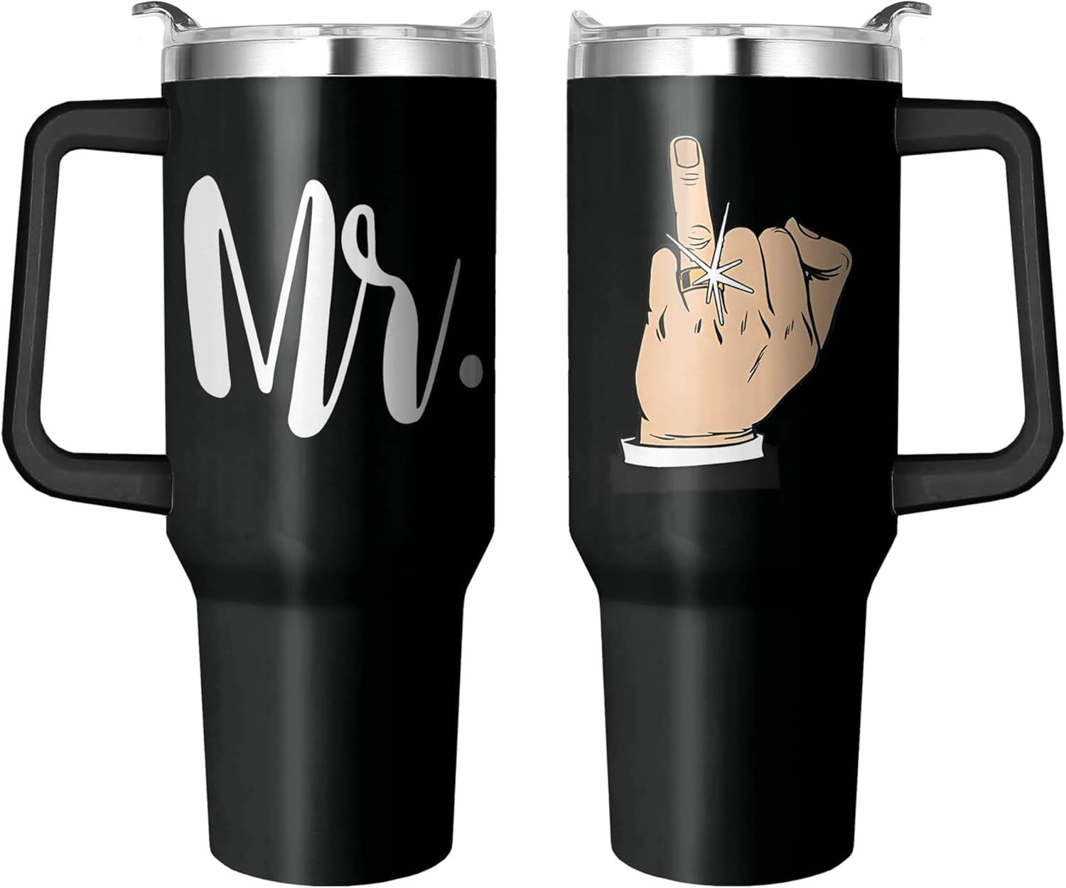 40 Oz Mr Coffee Tumbler with Handle and Straw, Insulated Double Wall Mr ...