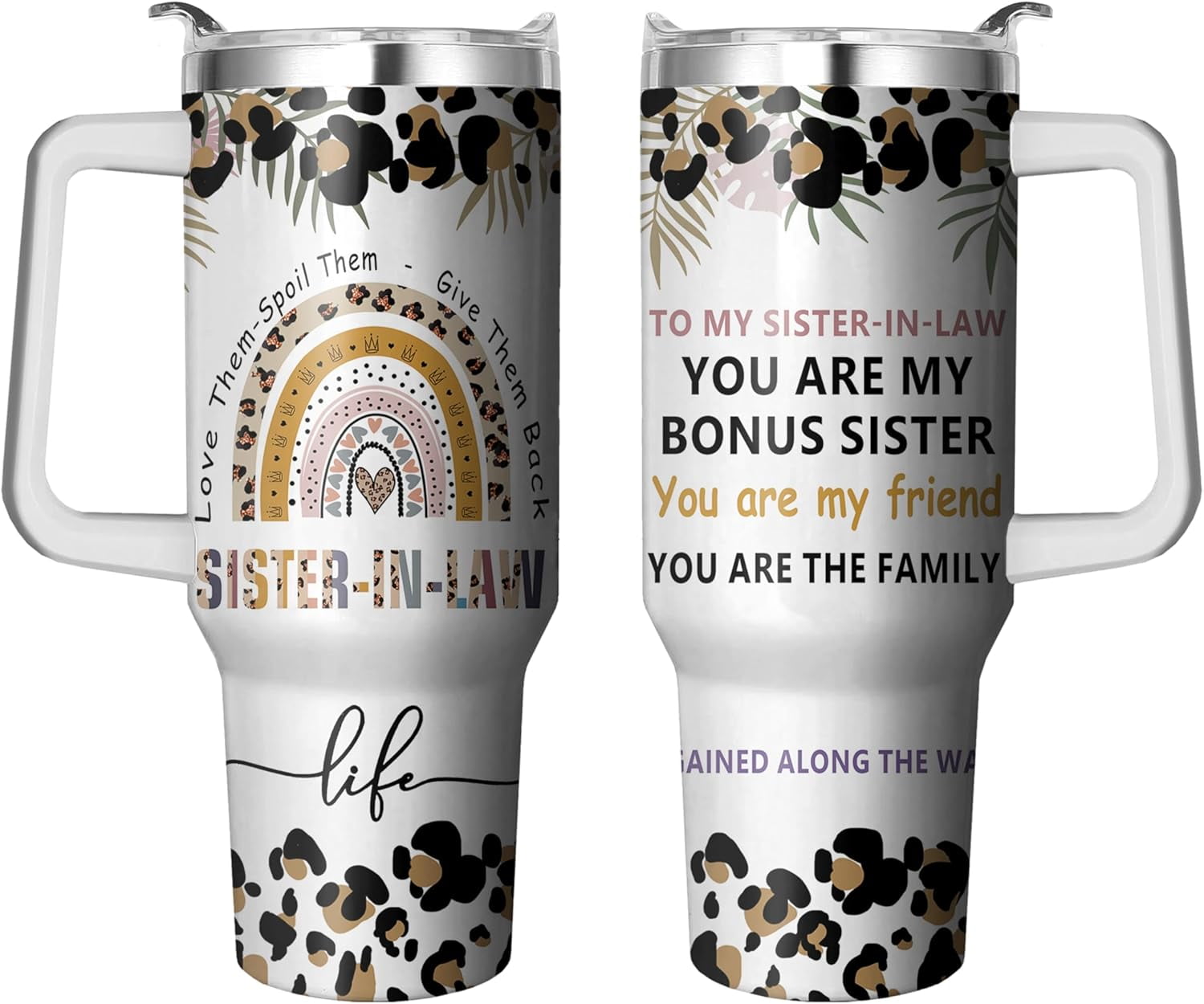 40 Oz Sister in Law Tumbler with Handle and Straw, Double Wall ...