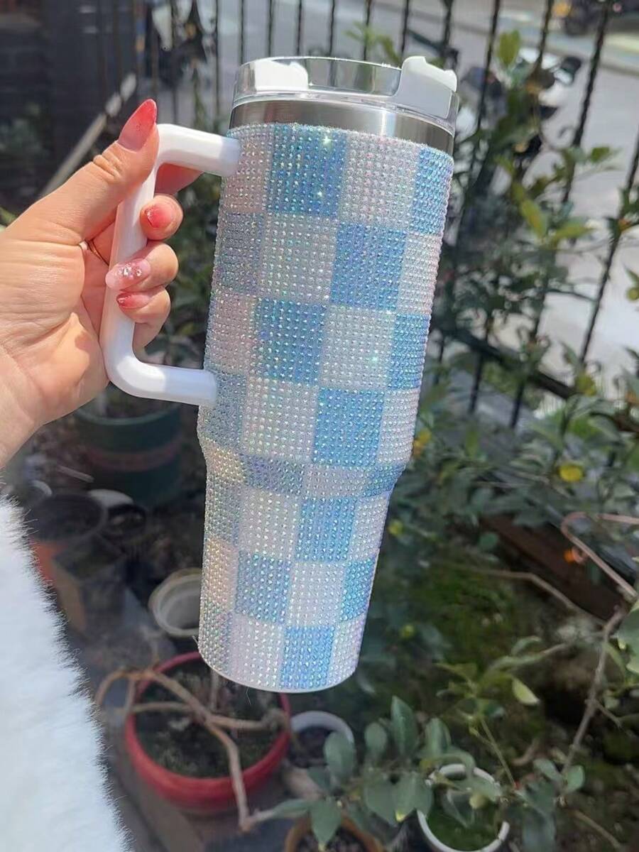 40 Oz Stainless Steel Car Cup, Rhine-Diamond And Sippy Cup, Suitable ...