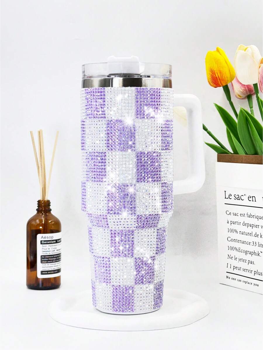 40 Oz Stainless Steel Car Cup, Rhine-Diamond And Sippy Cup, Suitable ...