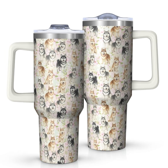 40 Oz Tumbler with Handle,Tumbler with Lid,Double Wall Insulated Cup ...
