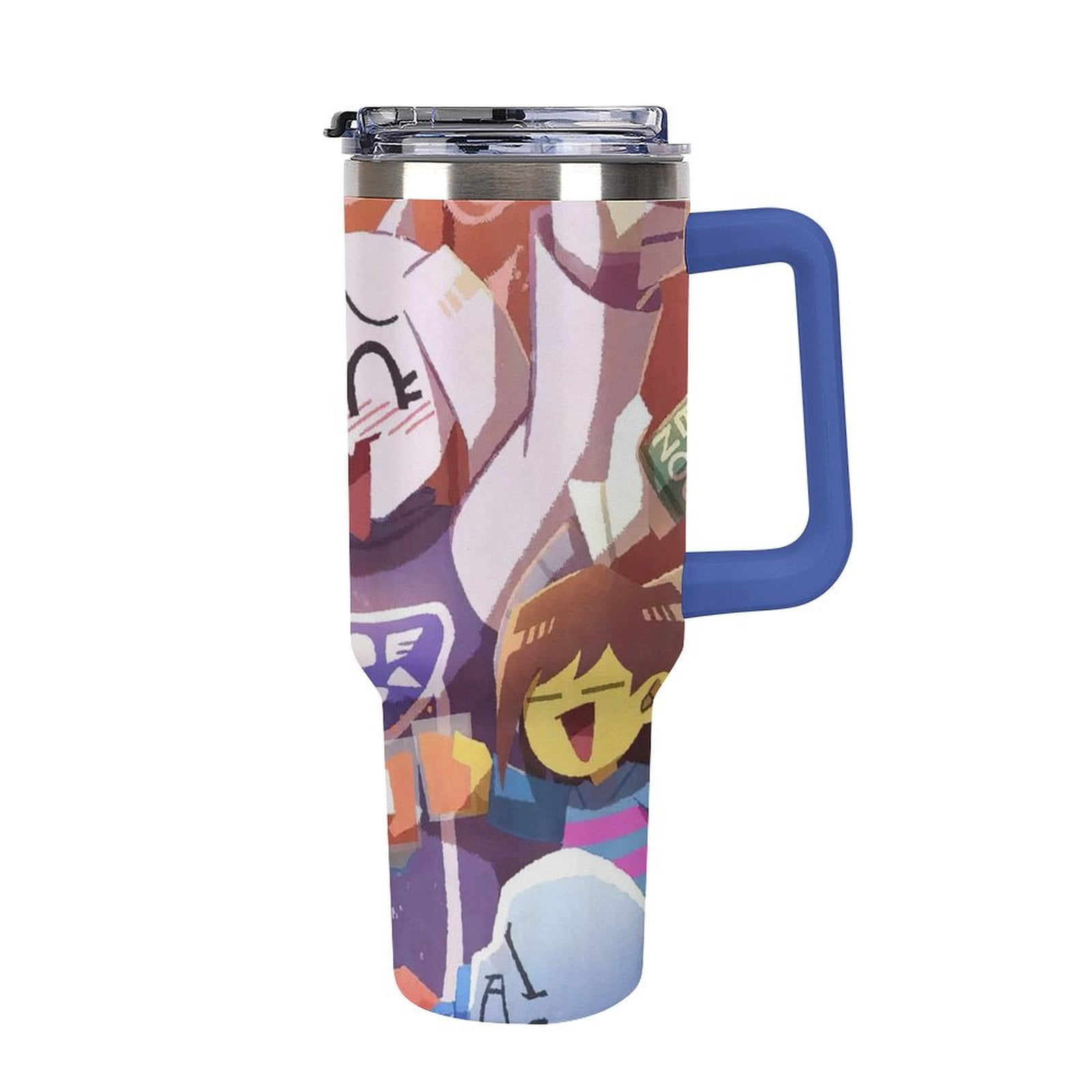 40 Oz Undertale Coffee Mug Tumbler Insulated with Straw/Lid Cartoon ...