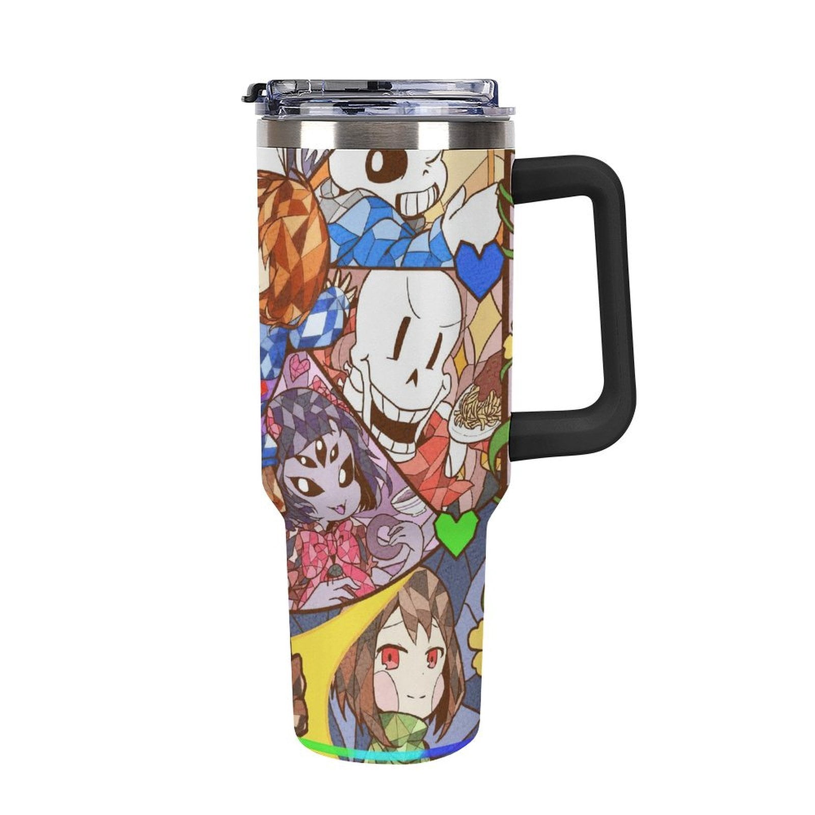40 Oz Undertale Coffee Mug Tumbler Insulated with Straw/Lid Cartoon ...
