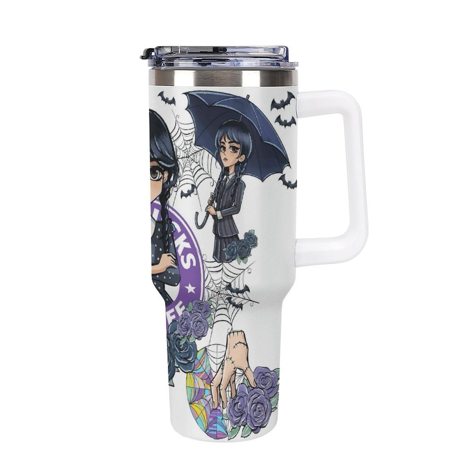 40 Oz Wednesday Addams Coffee Mug Tumbler Insulated with Straw/Lid ...