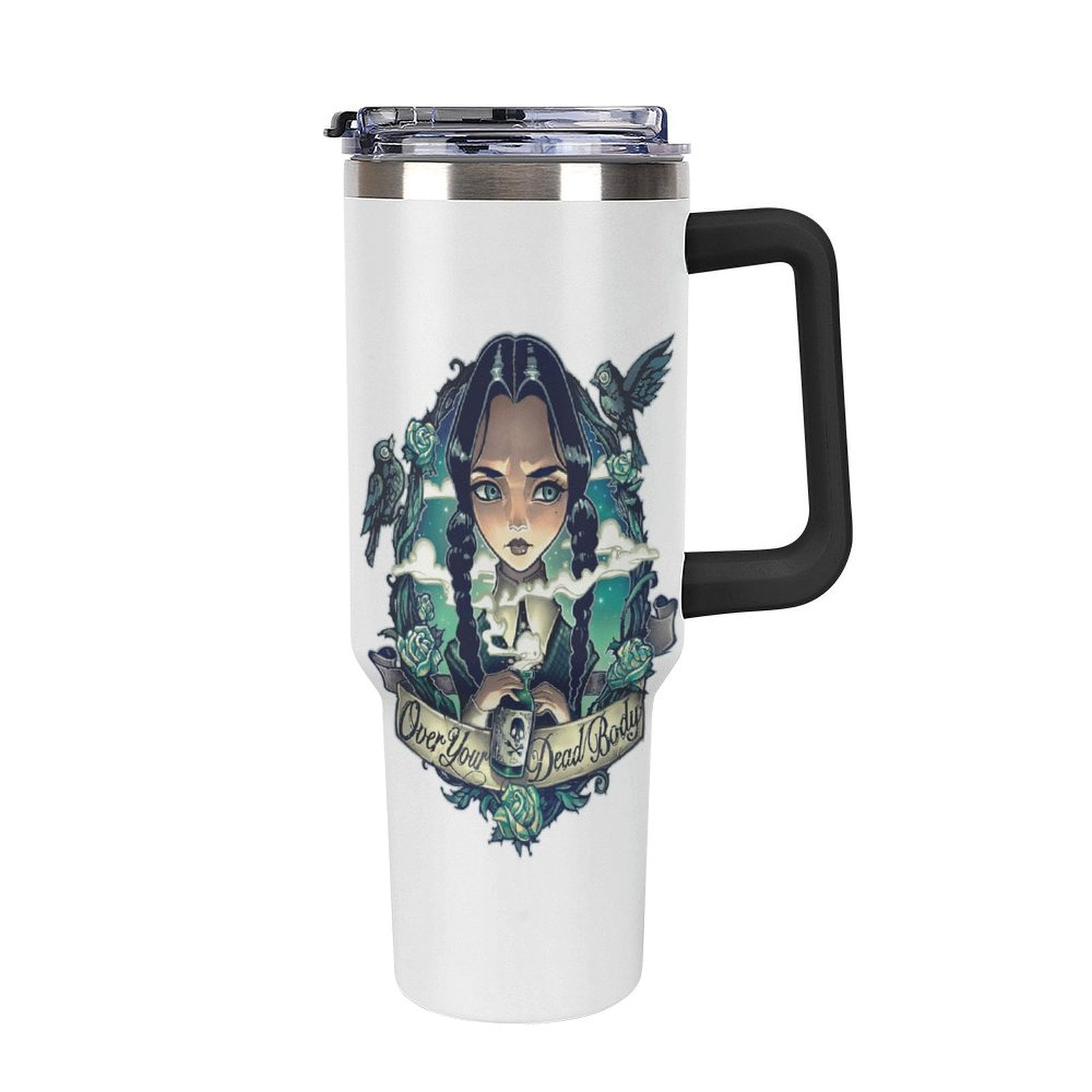 40 Oz Wednesday Addams Coffee Mug Tumbler Insulated with Straw/Lid ...