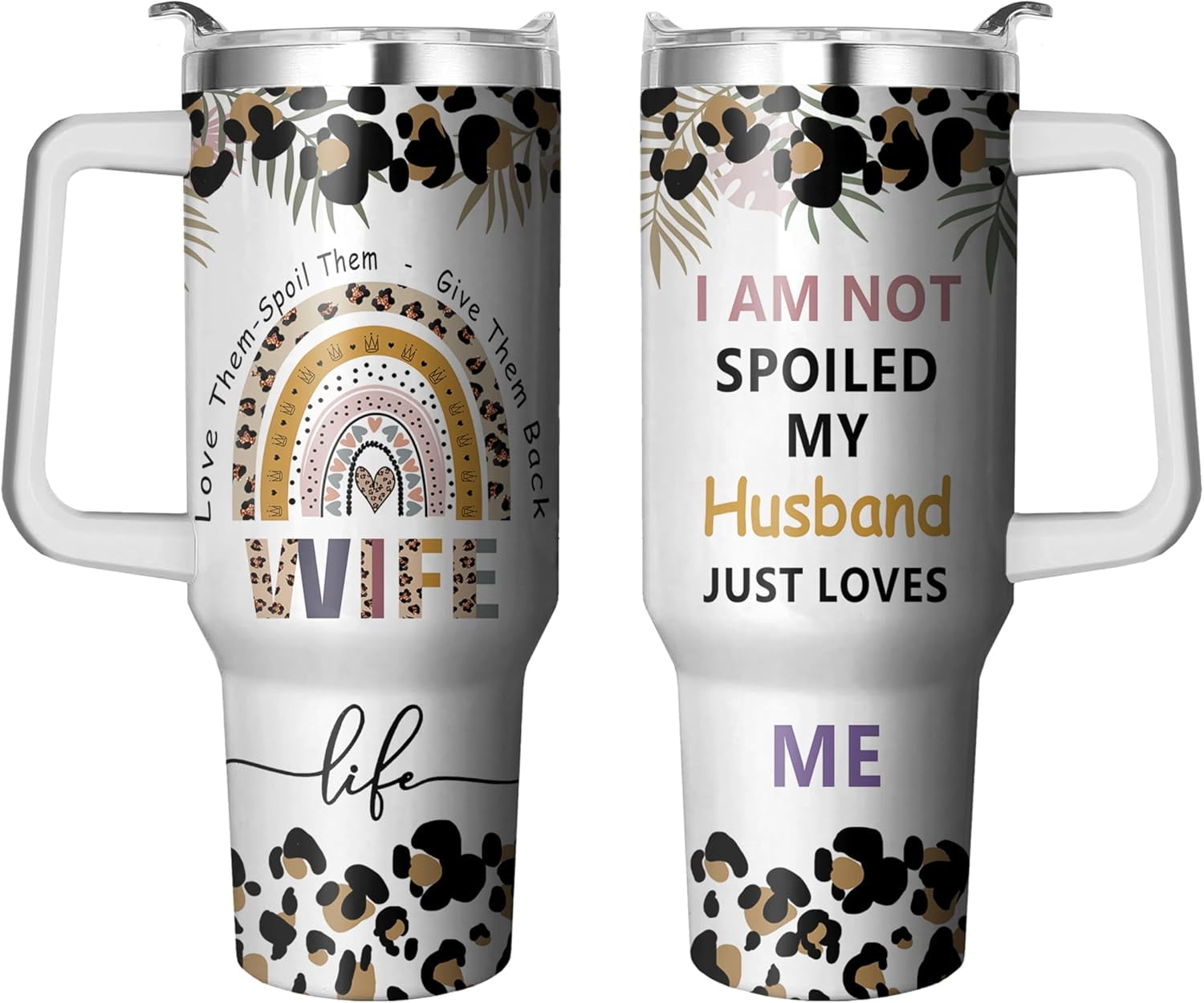 40 Oz Wifey Tumbler with Handle and Straw, Wifey Cups from Husband ...