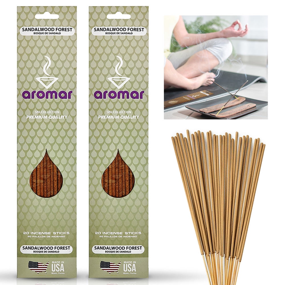 40 PC Sandalwood Forest Incense Sticks Scent Fragrance Hand Dipped ...