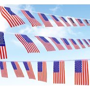 Fourth July Indoor/Outdoor Patriotic Flag Bunting, 98.4x7.9" Inch ...