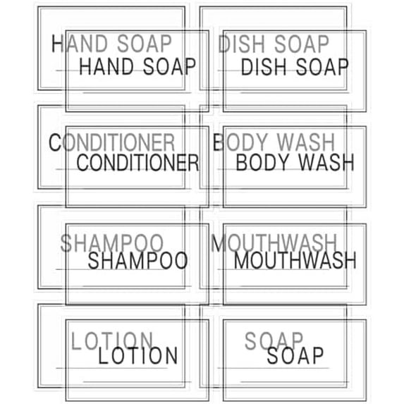 40 PCS Clear Hand Soap and Lotion Labels,Transparent Waterproof Shampoo ...