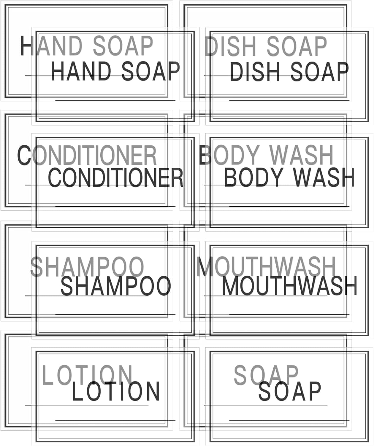 40 PCS Clear Hand Soap and Lotion Labels,Transparent Waterproof Shampoo ...