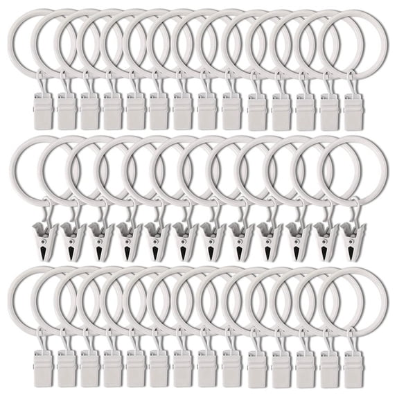 40 PCS Curtain Rings with Clips, Drapery Clips with Rings, Drapes Rings ...