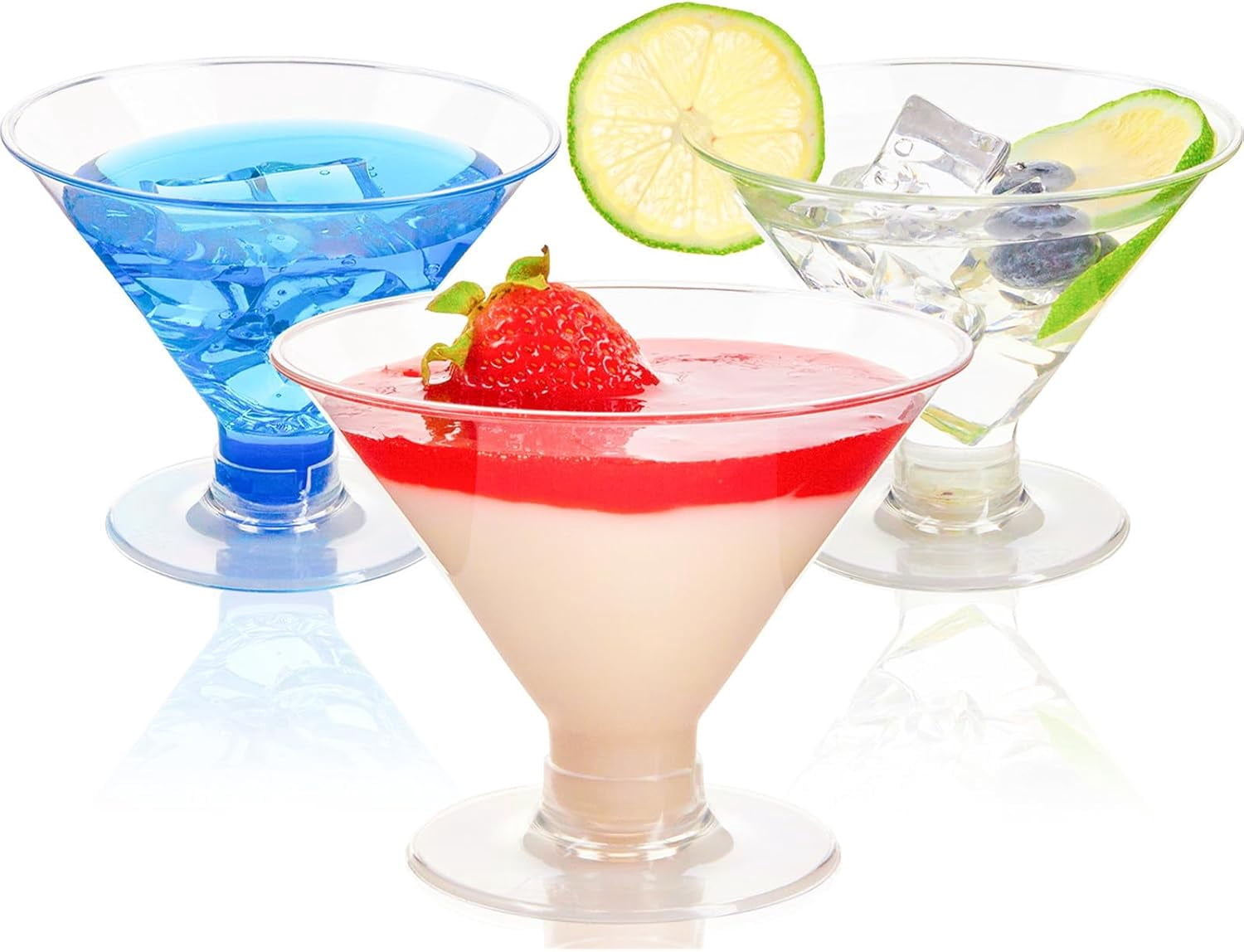 40 PCS Disposable Clear Plastic Martini Glasses 5oz - Small Cocktail ...
