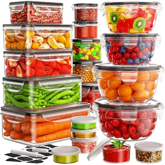 40 PCS Food Storage Containers with Lids Airtight (20 Lids &20 ...
