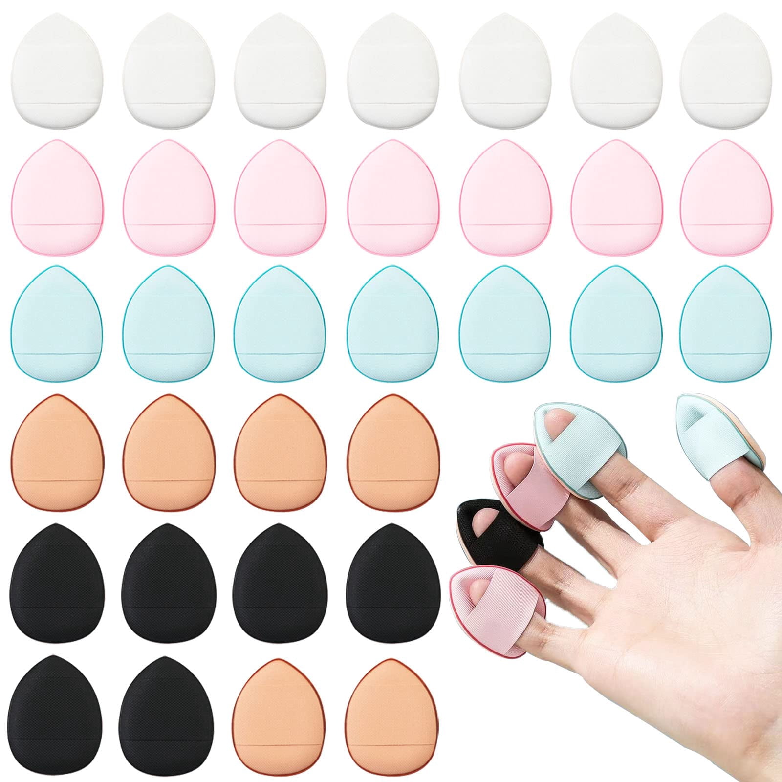 40 PCS Mini Makeup AIF9 Puff Triangle Makeup Puff Finger Soft Makeup Puff Setting Sponge Mineral ...