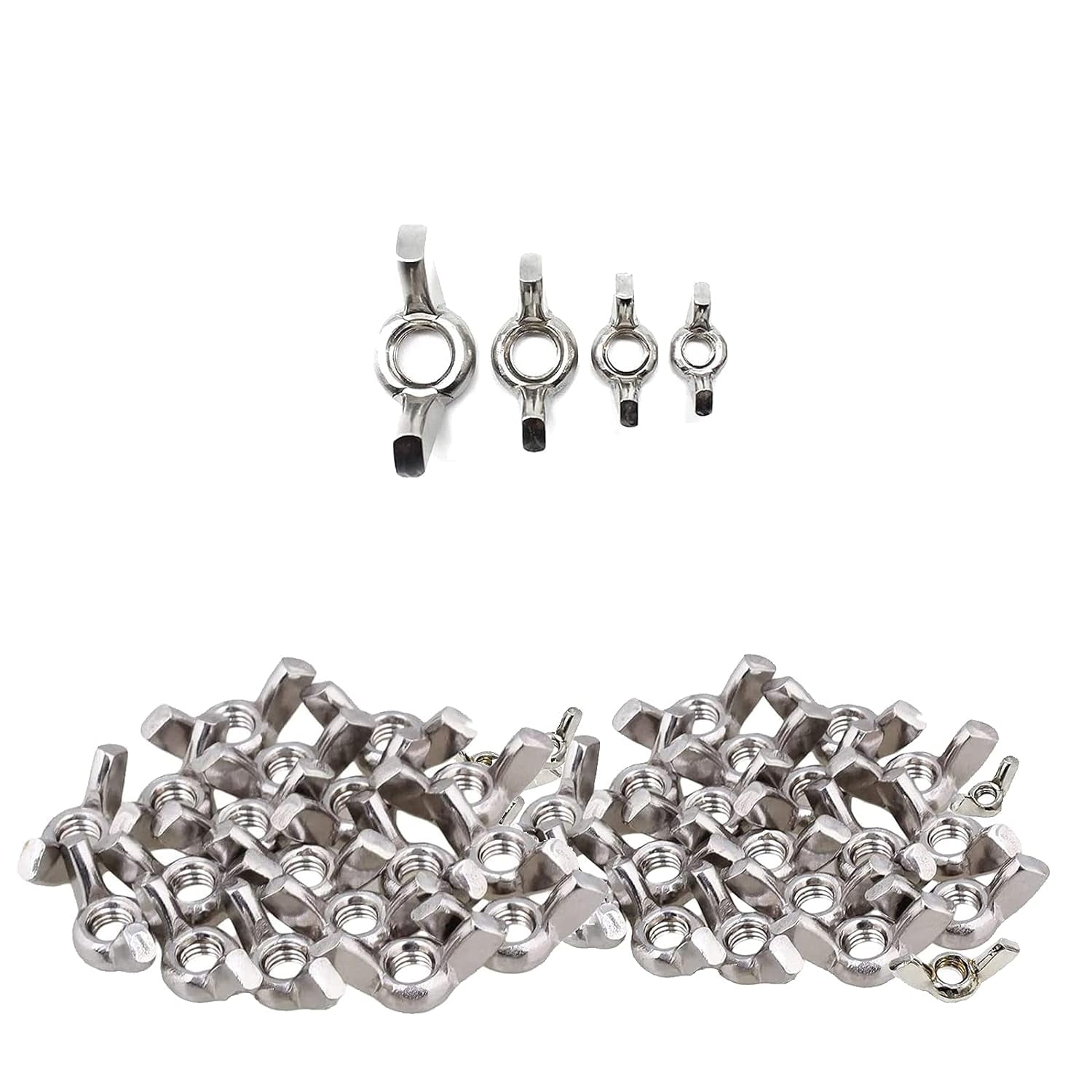 40 PCS Steel Wing Nuts, Stainless Steel Wing Nuts, Wing Nut Assortment ...