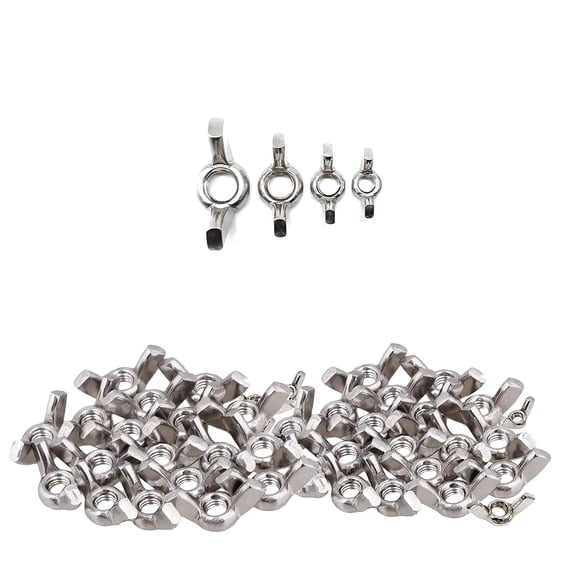 40 PCS Steel Wing Nuts, Stainless Steel Wing Nuts, Wing Nut Assortment ...
